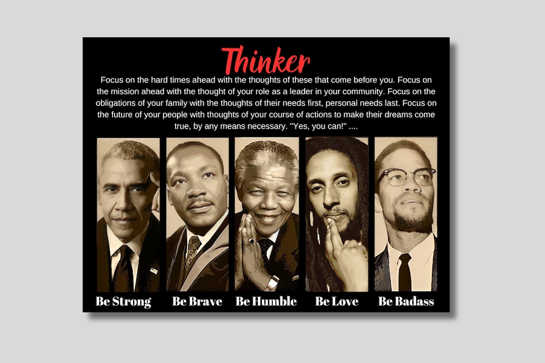 Thinker Wall Art, Black Activists Canvas Print, Civil Rights Poster ...