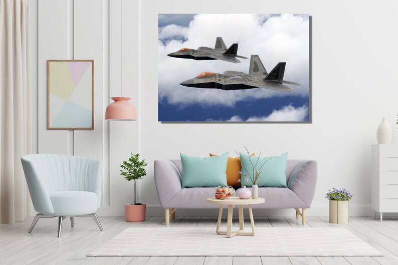 Lockheed Martin F-22 Raptor Fighter Aircraft Jets Canvas Print, F-22 ...