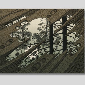 Escher Puddle Print: Abstract Reflection Art, Modern Decor - Etsy