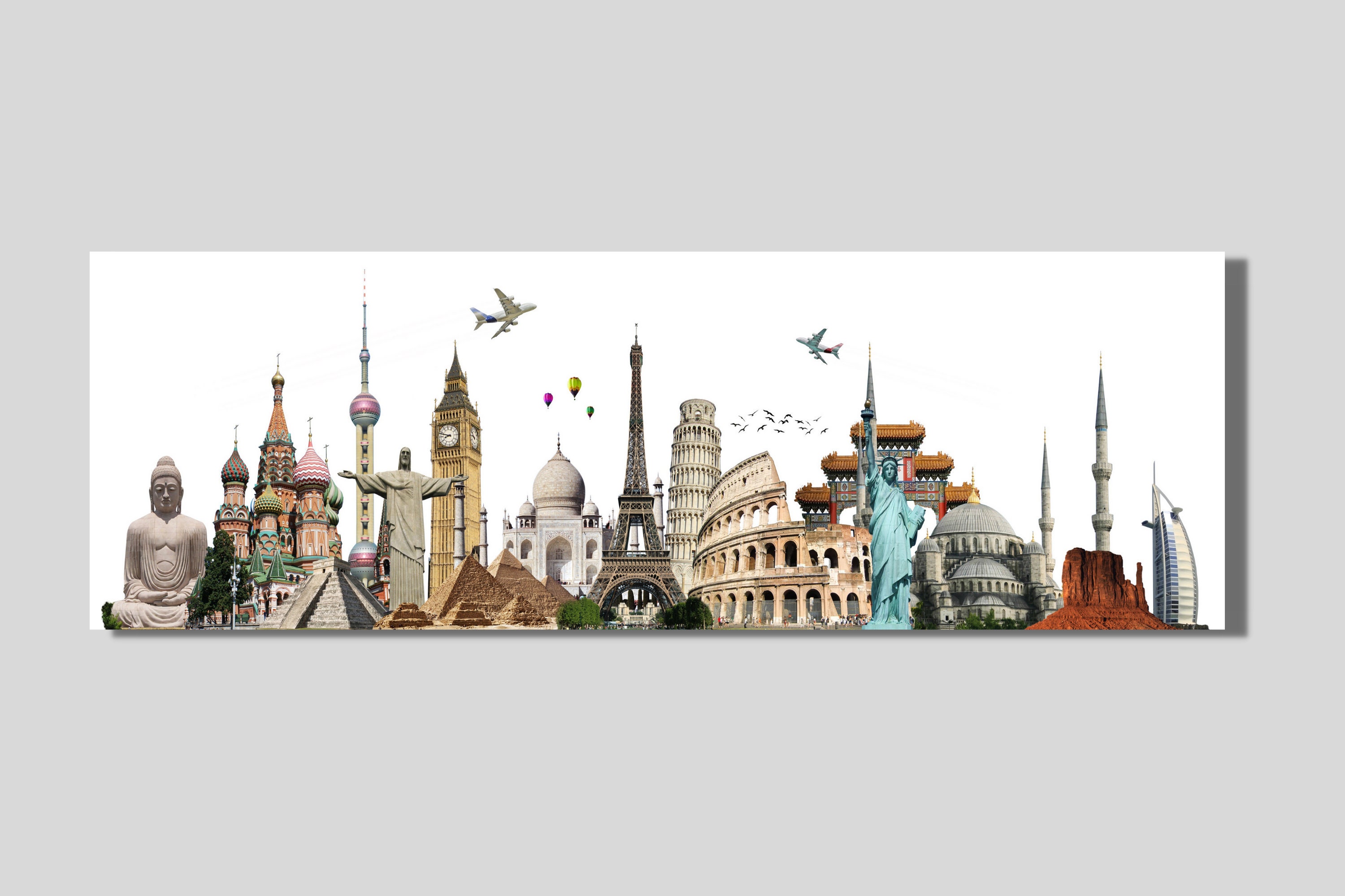World Famous Iconic Landmark Wall Art Home Decor, World Tourism ...
