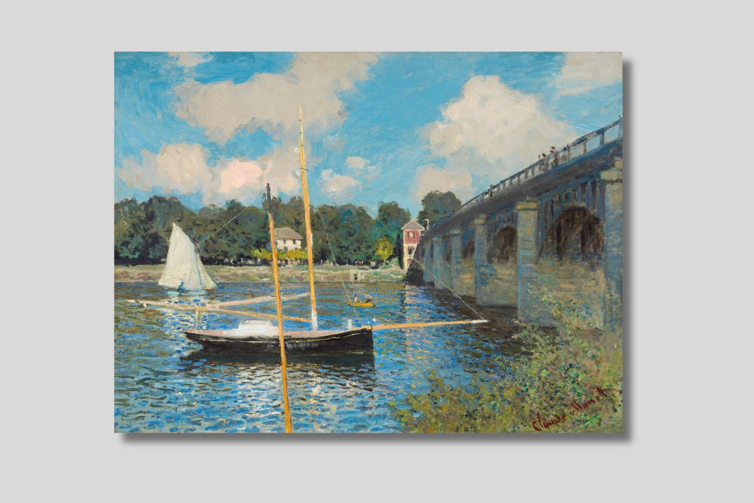 Claude Monet the Bridge at Argenteuil Canvas Print, Impressionist River ...