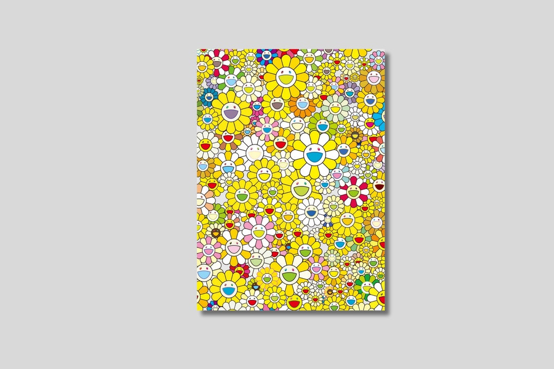 Takashi Murakami Canvas Wall Art, Flowers With Smiley, Flowers From ...