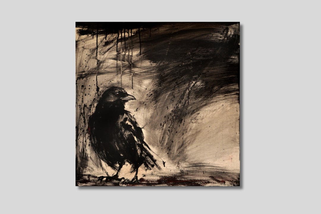 Odin's Crows Canvas Wall Art, Viking God Odin's Ravens, Norse Mythology ...