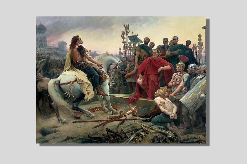 Vercingetorix Surrender to Julius Caesar Canvas Art Print: Roman ...