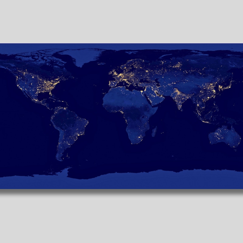 World Map Canvas - Etsy