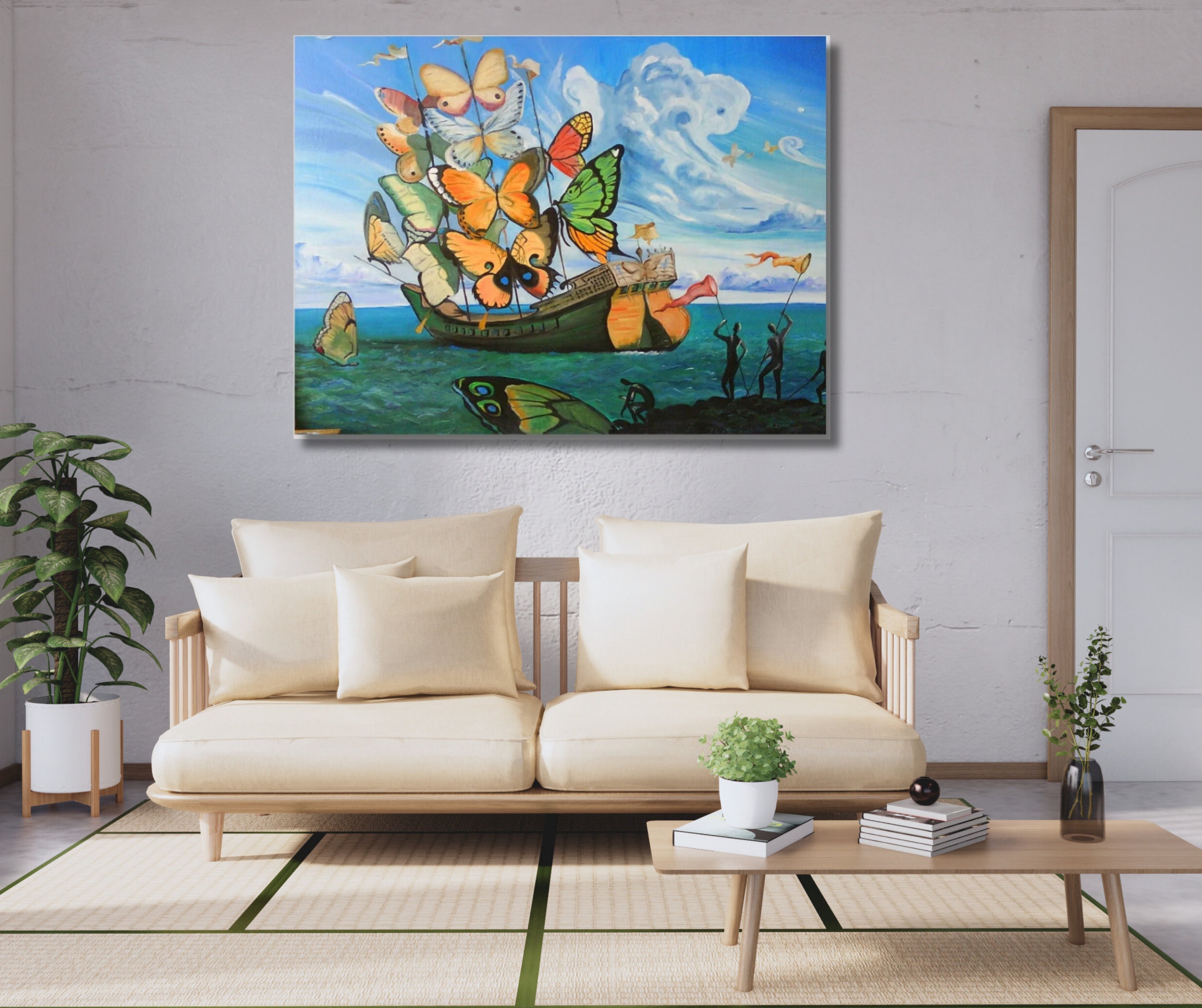Salvador Dali Ship With Butterfly Sails Canvas Art, Dali Canvas ...