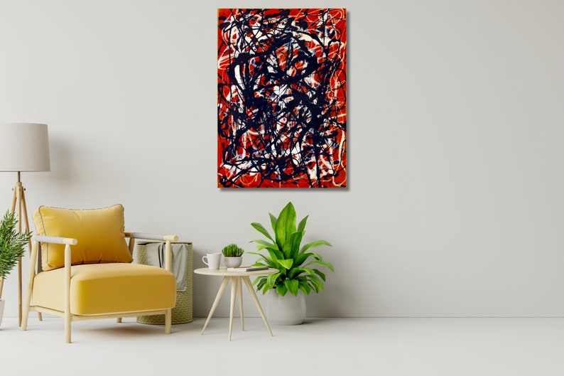 Jackson Pollock Wall Art, Large Abstract Painting, Drip Technique Art ...