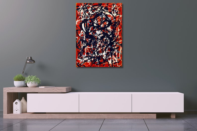 Jackson Pollock Wall Art, Large Abstract Painting, Drip Technique Art ...