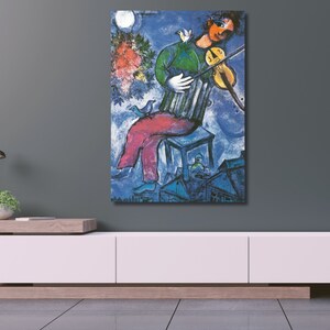 Marc Chagall 'the Blue Violinist' Exhibition Canvas Art - Etsy