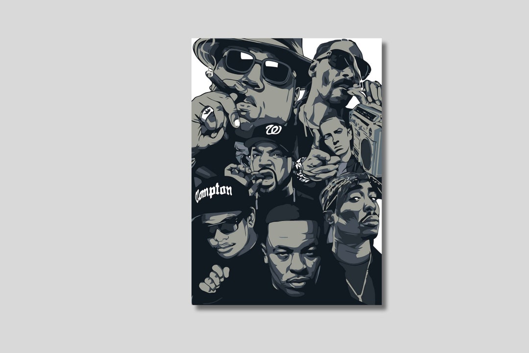 Rap Legends Canvas Wall Art, Hip Hop Rap Legends Poster, American ...