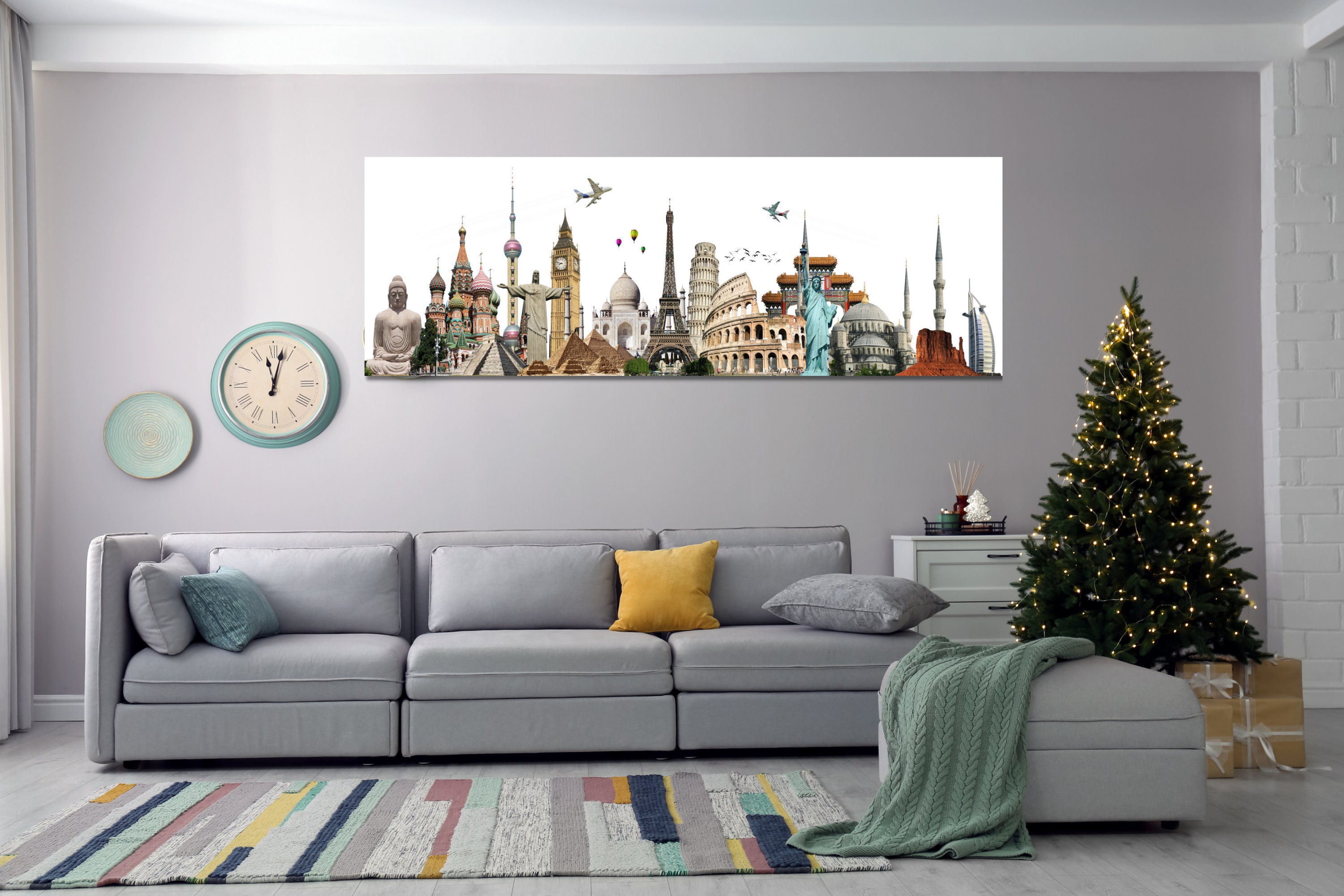 World Famous Iconic Landmark Wall Art Home Decor, World Tourism ...