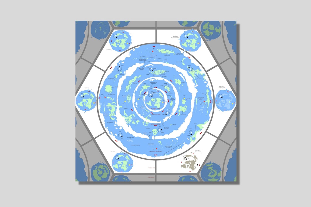 Flat Earth Map, Alternative View: World Map Canvas Painting Flat Earth ...