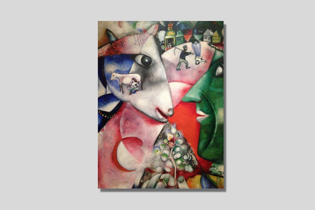 Marc Chagall Canvas Wall Art, Marc Chagall I and the Village Art Print ...