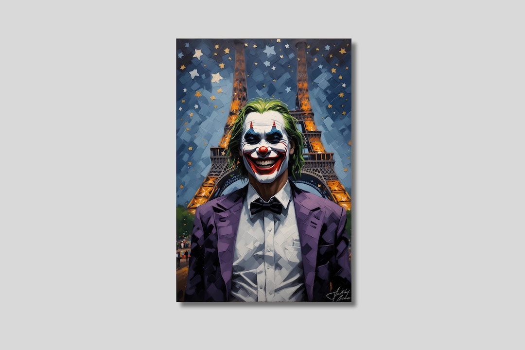 Joker Canvas Poster Print, Joker Fan Art Canvas, Joker at in Front of ...