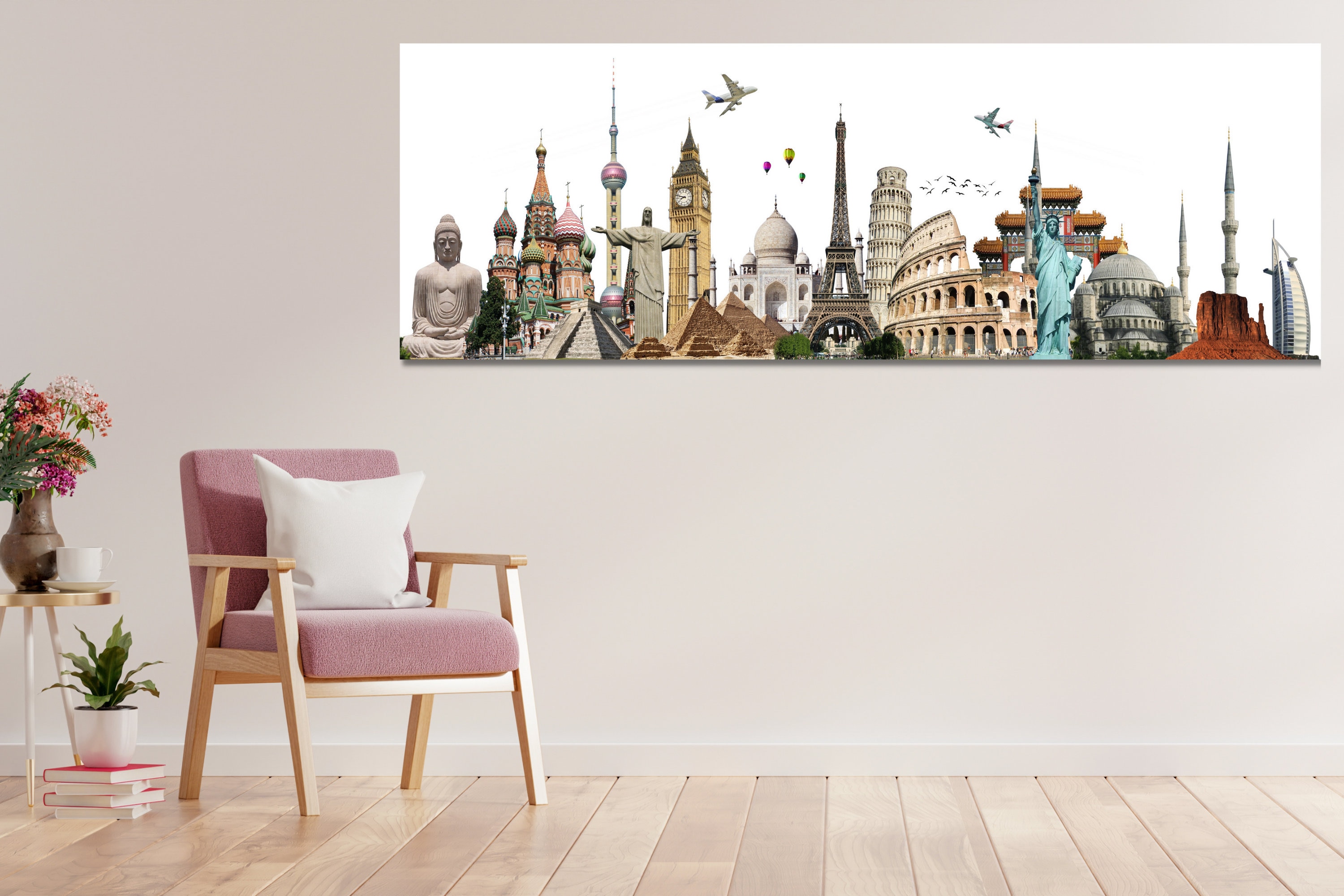 World Famous Iconic Landmark Wall Art Home Decor, World Tourism ...