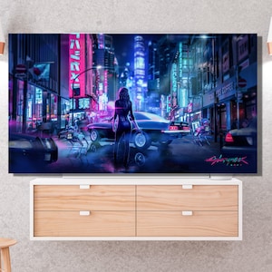 Cyberpunk Poster, Cyberpunk City Canvas Poster, Neo Futuristic Wall Art ...