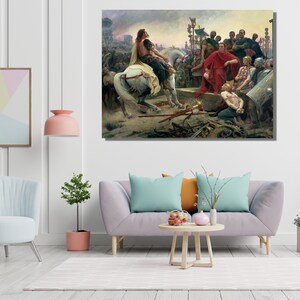 Vercingetorix Surrender to Julius Caesar Canvas Art Print: Roman ...