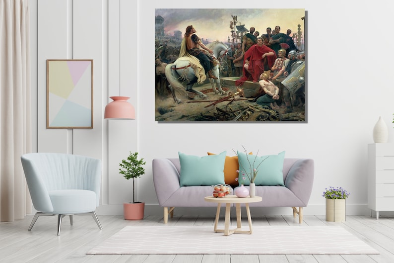Vercingetorix Surrender to Julius Caesar Canvas Art Print: Roman ...