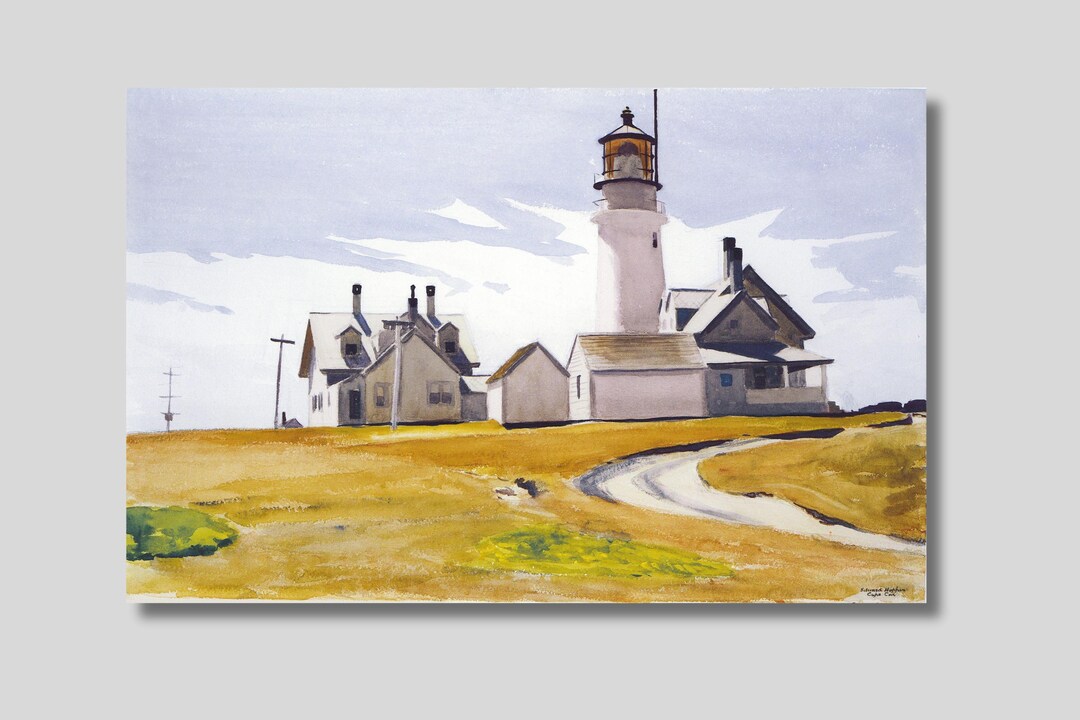 Edward Hopper Highland Light Canvas Wall Art, Lighthouse Hill, Realism ...