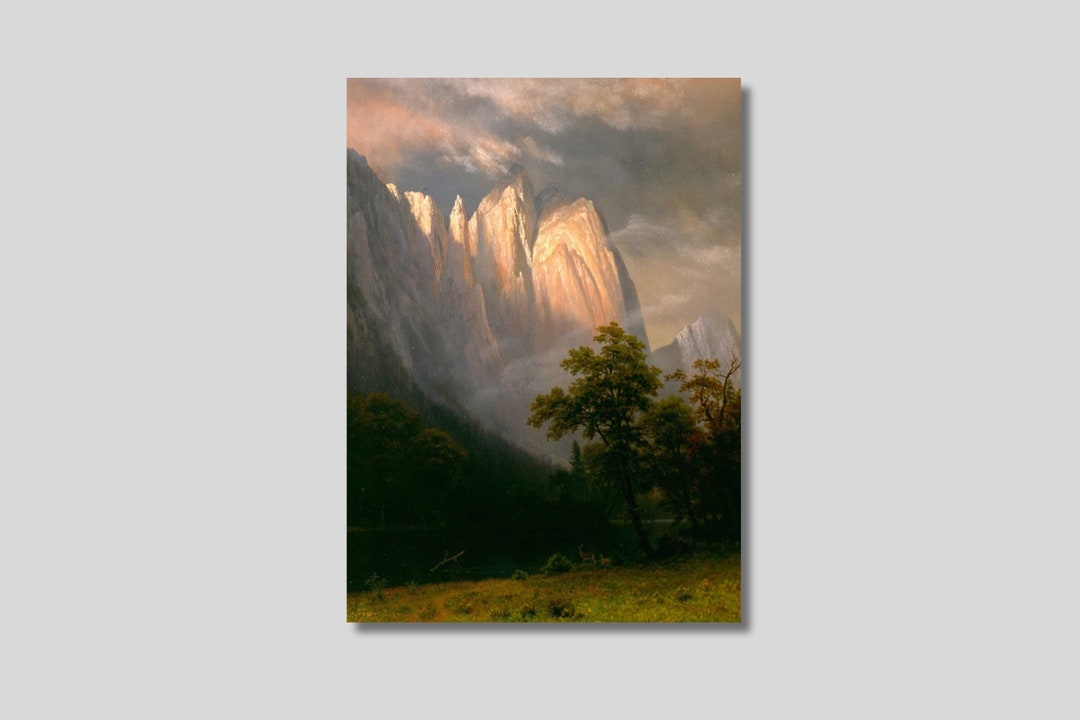 Albert Bierstadt: Cathedral Rock, Yosemite - Landscape Canvas Art - Etsy