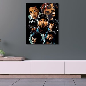 Rap Legends Poster Print, Hip Hop Rap Legends Canvas, American Rappers ...