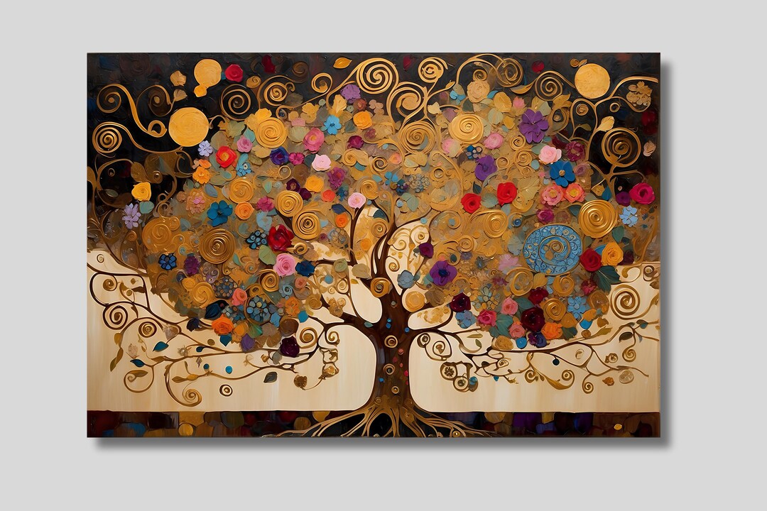 Gustav Klimt Style the Tree of Life Canvas Wall Art, the Tree of Life ...