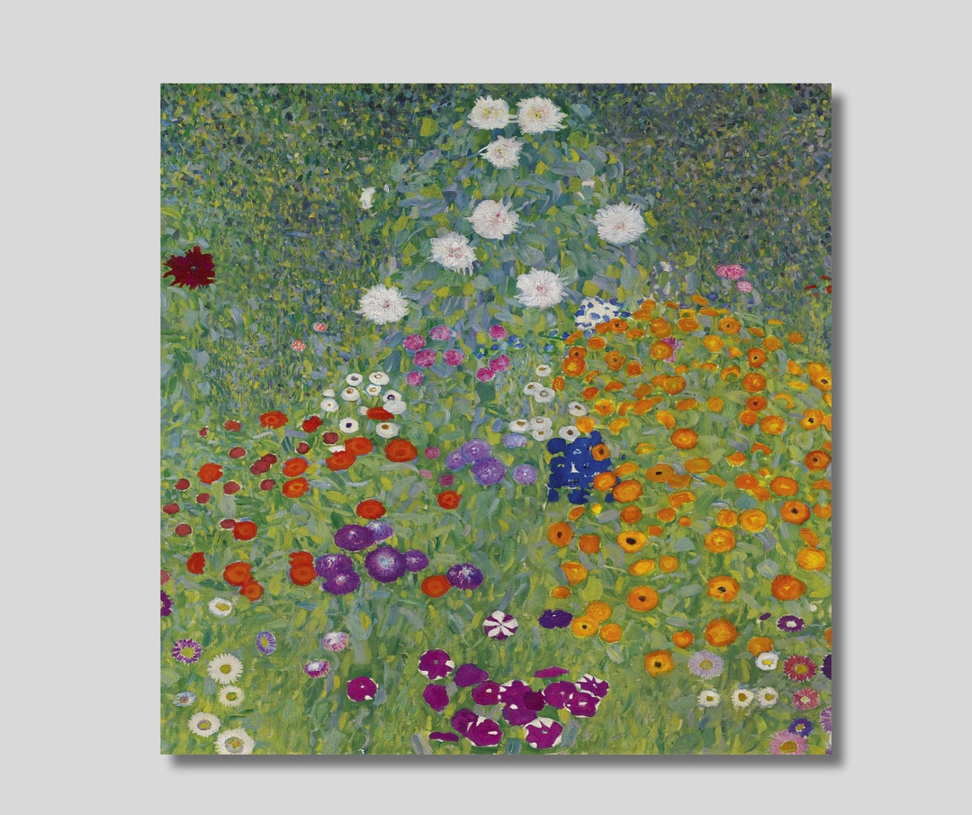 Gustav Klimt Flower Garden Canvas Print, Gustav Klimt Wall Art, Flowers ...