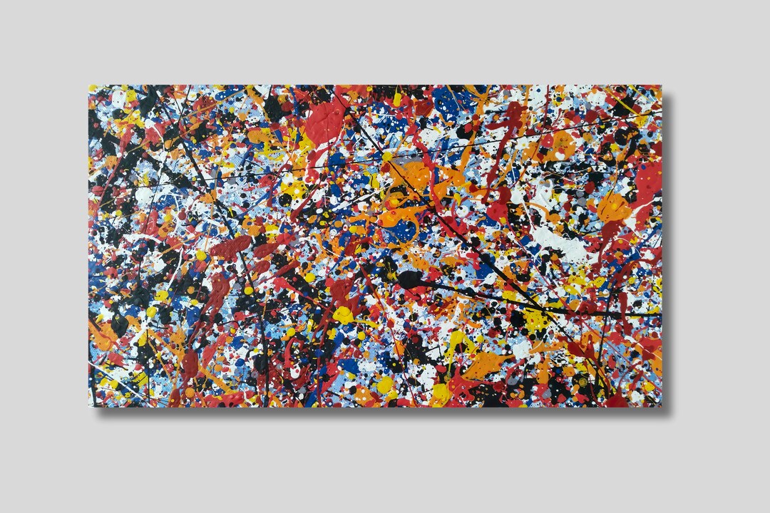 Jackson Pollock Style Print on Canvas , Floating Frame Option,jackson ...