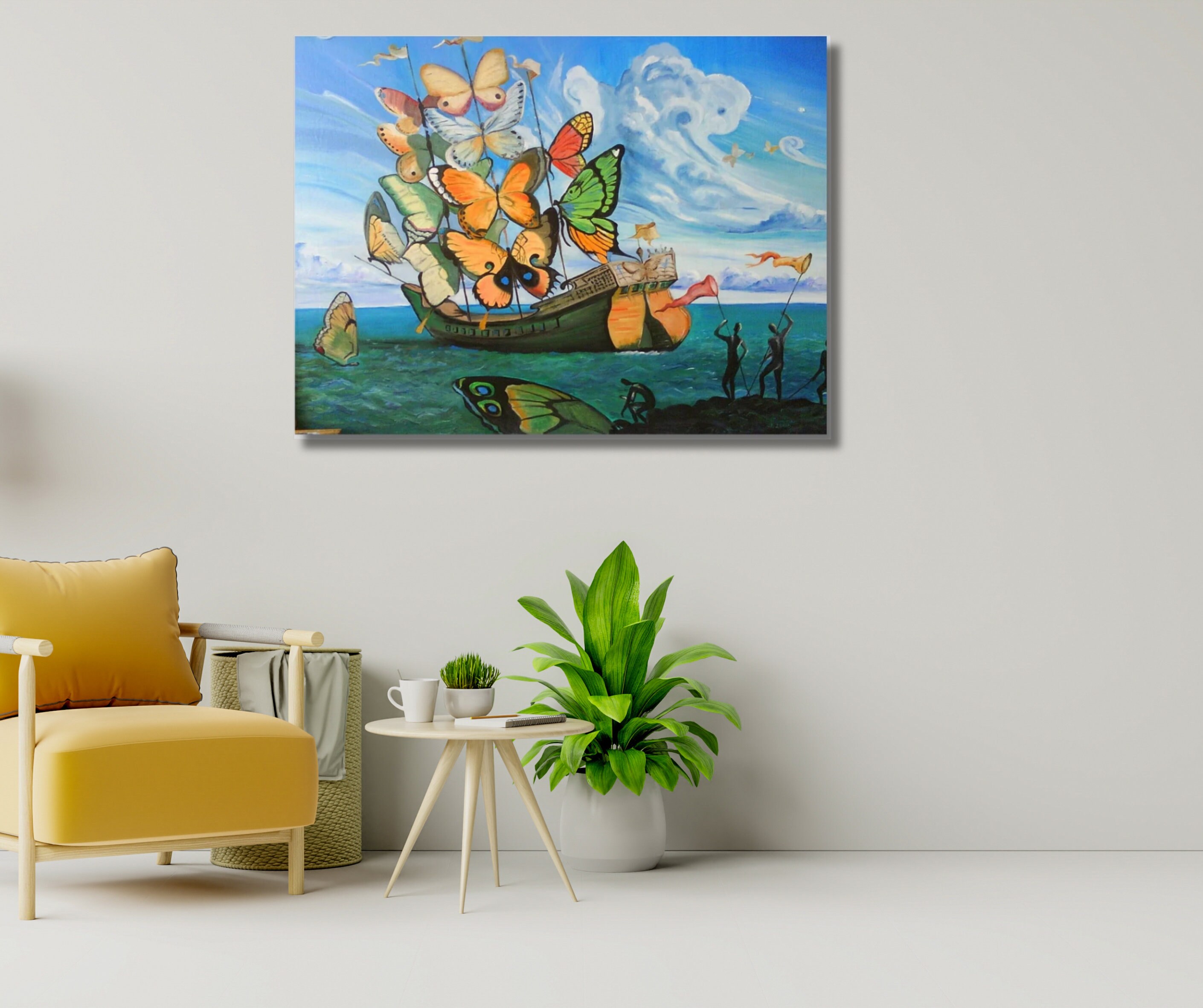 Salvador Dali Ship With Butterfly Sails Canvas Art, Dali Canvas ...