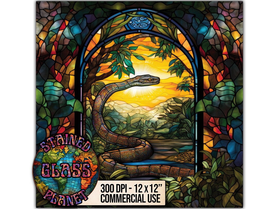 Python Stained Glass Design Instant Download Digital Paper - Etsy