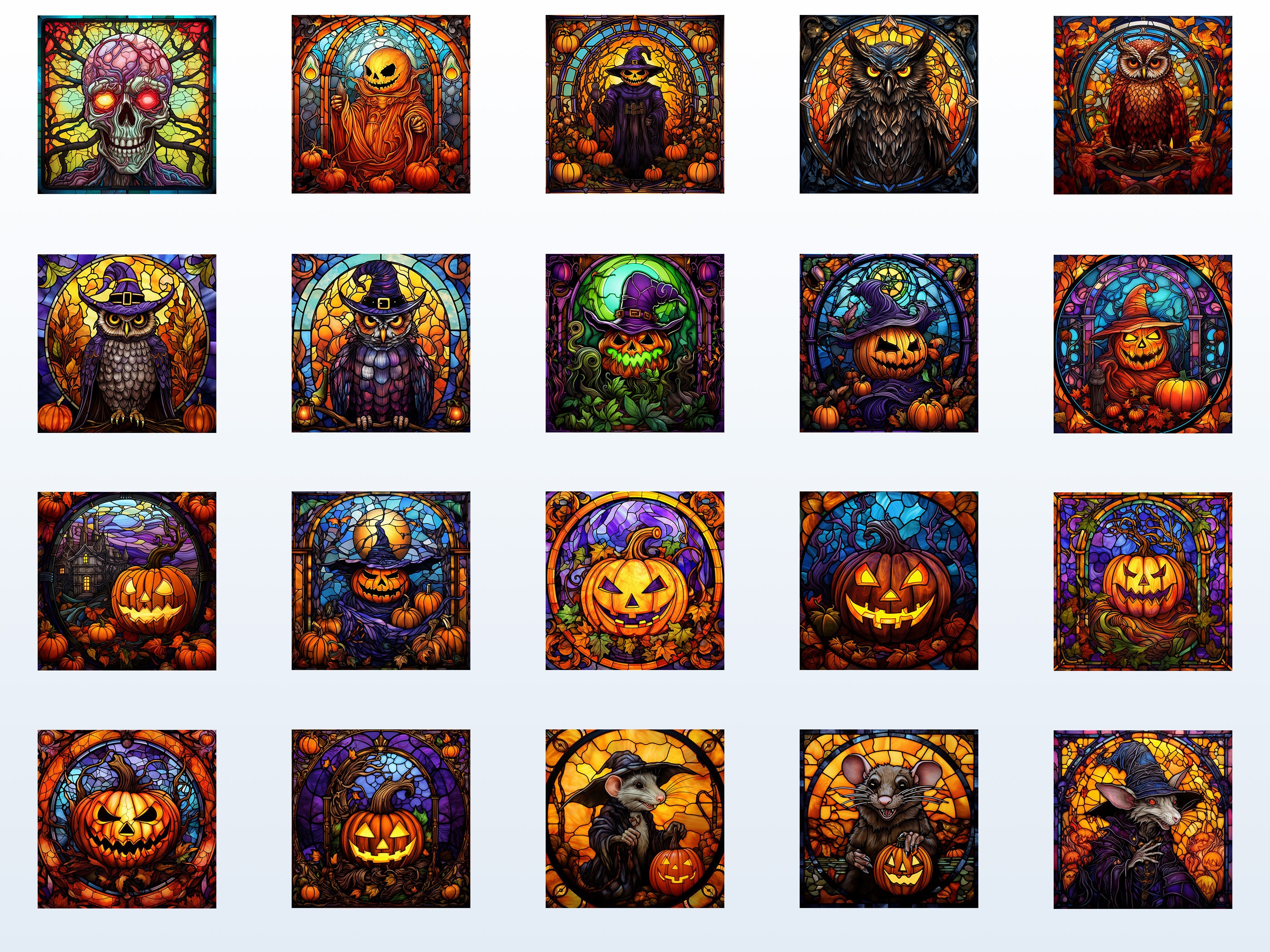 Spooky Halloween Stained Glass MEGA Pack Great for Tumbler Wraps ...