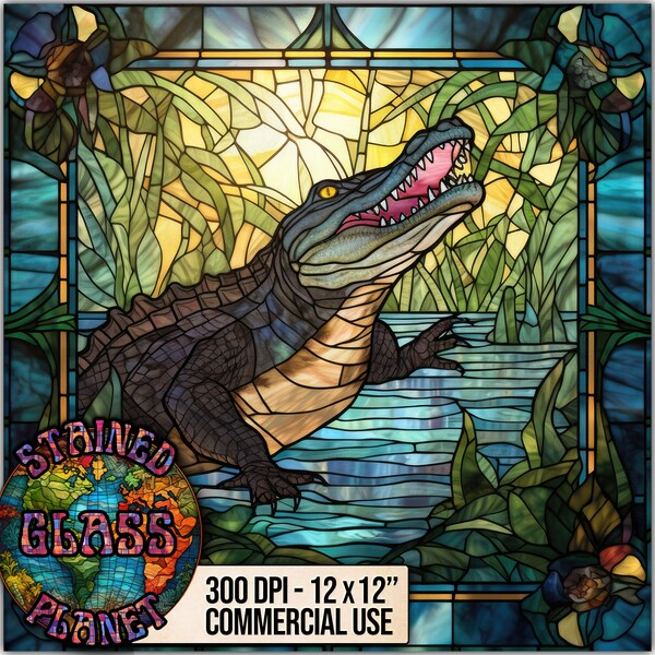 Stained Glass Alligator Pattern - Etsy