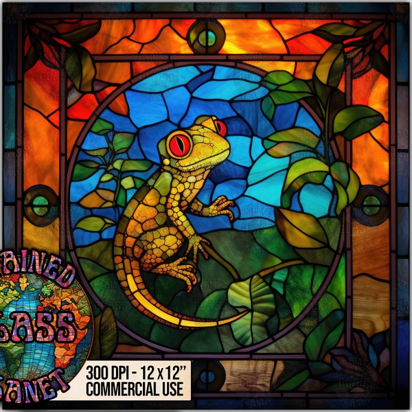 Stained Glass Gecko Pattern - Etsy