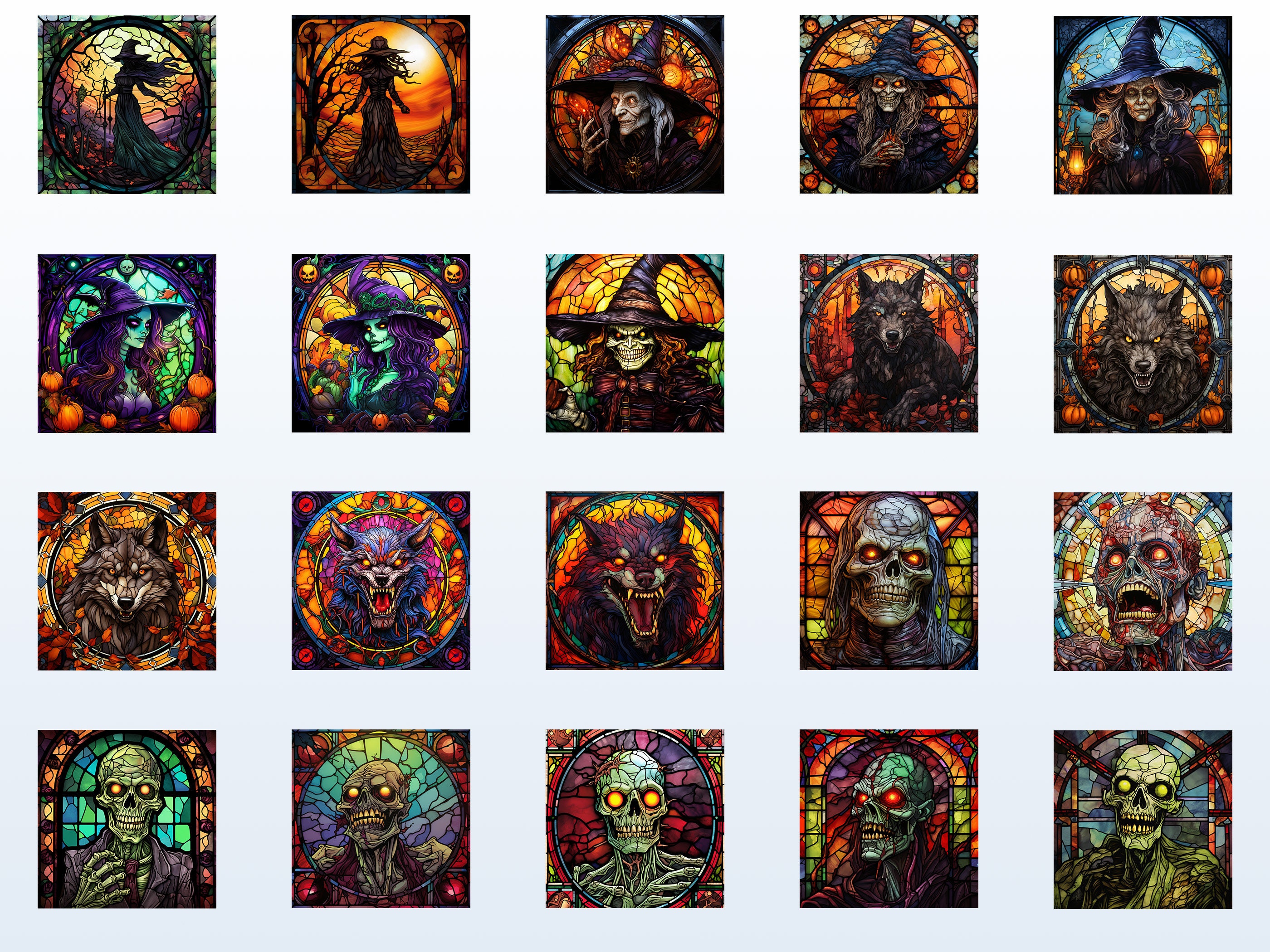 Spooky Halloween Stained Glass MEGA Pack Great for Tumbler Wraps ...