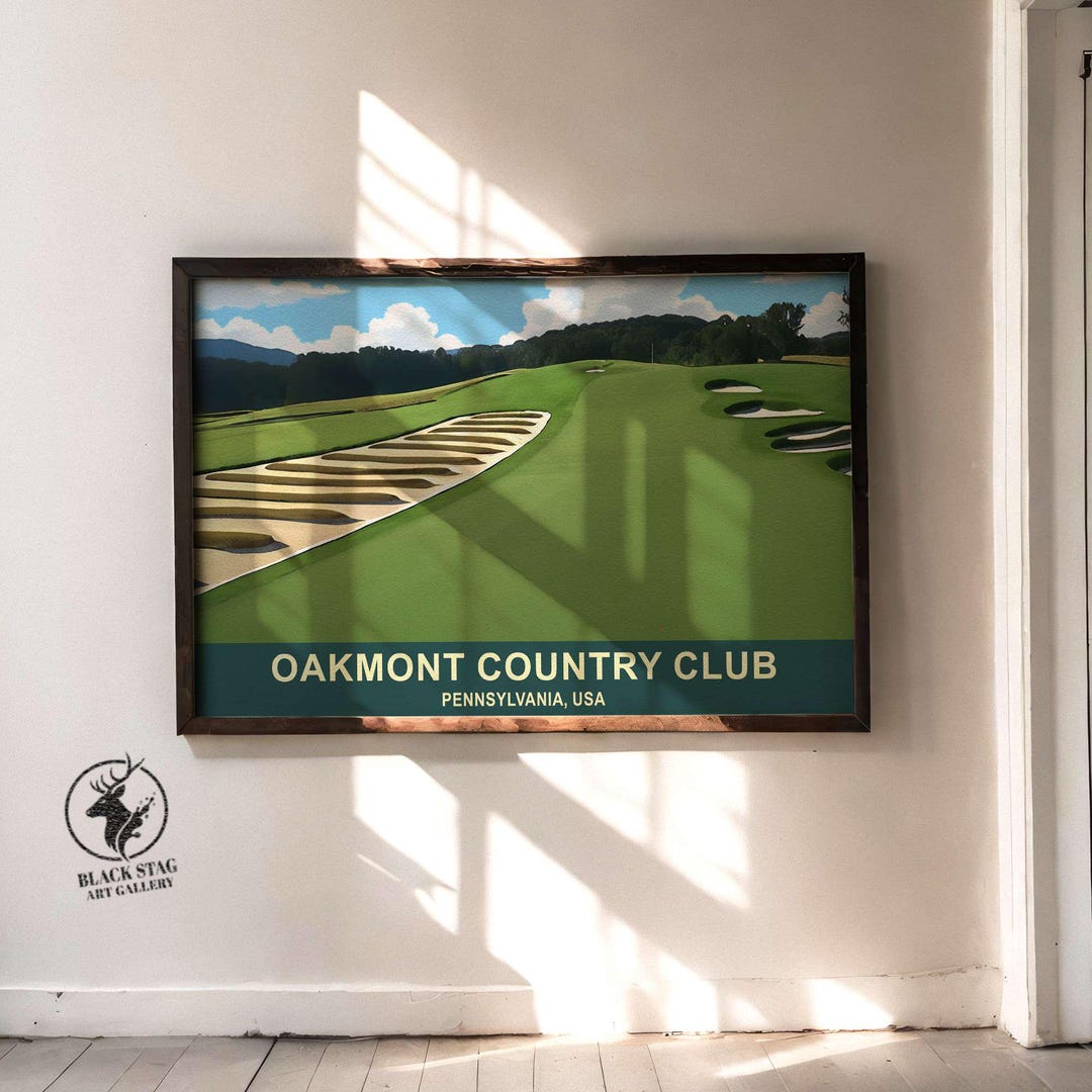 Oakmont Country Club Golf Course Print, Retro Pennsylvania Golf Art ...
