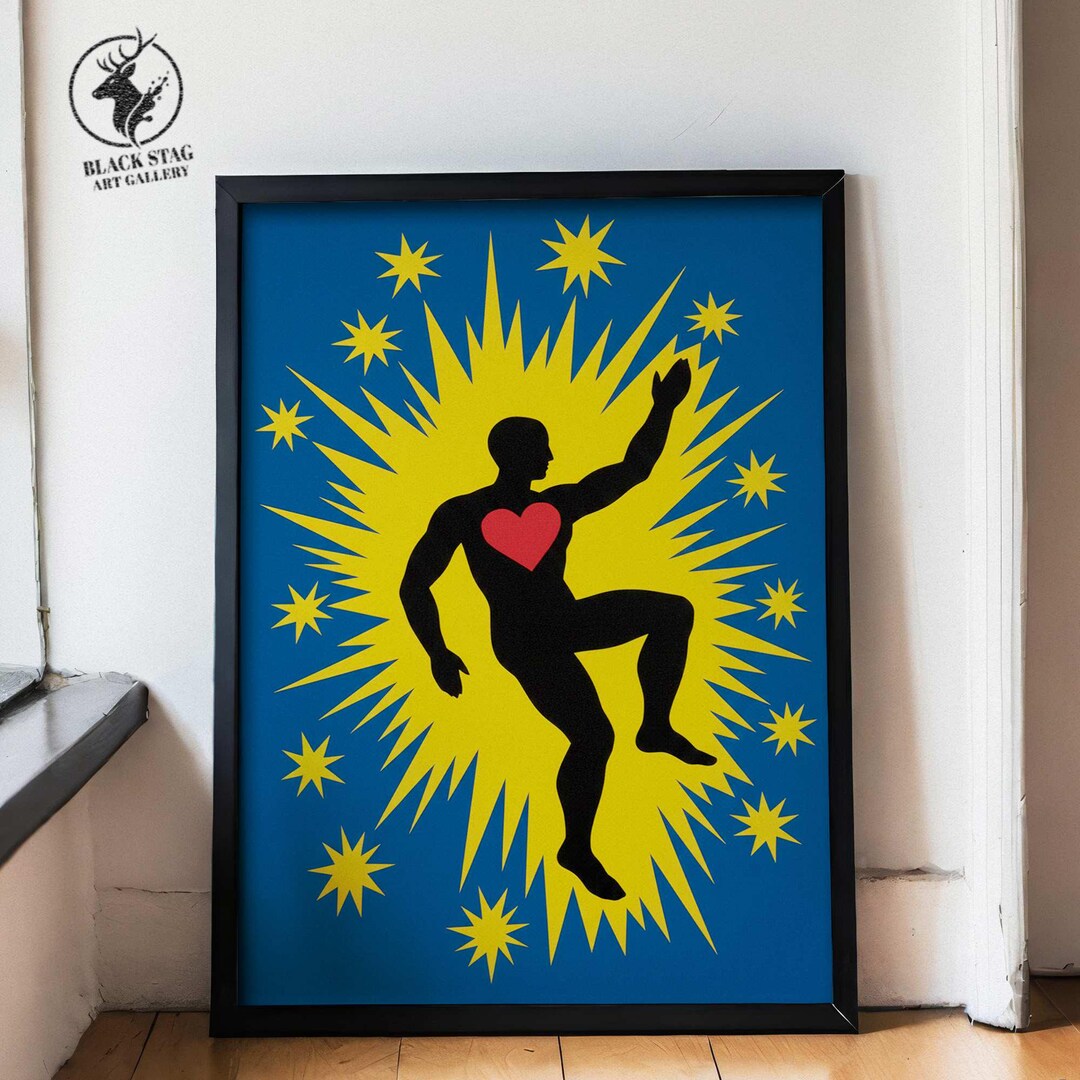 Matisse Style Icarus Art Print, Modern Abstract Human Silhouette ...