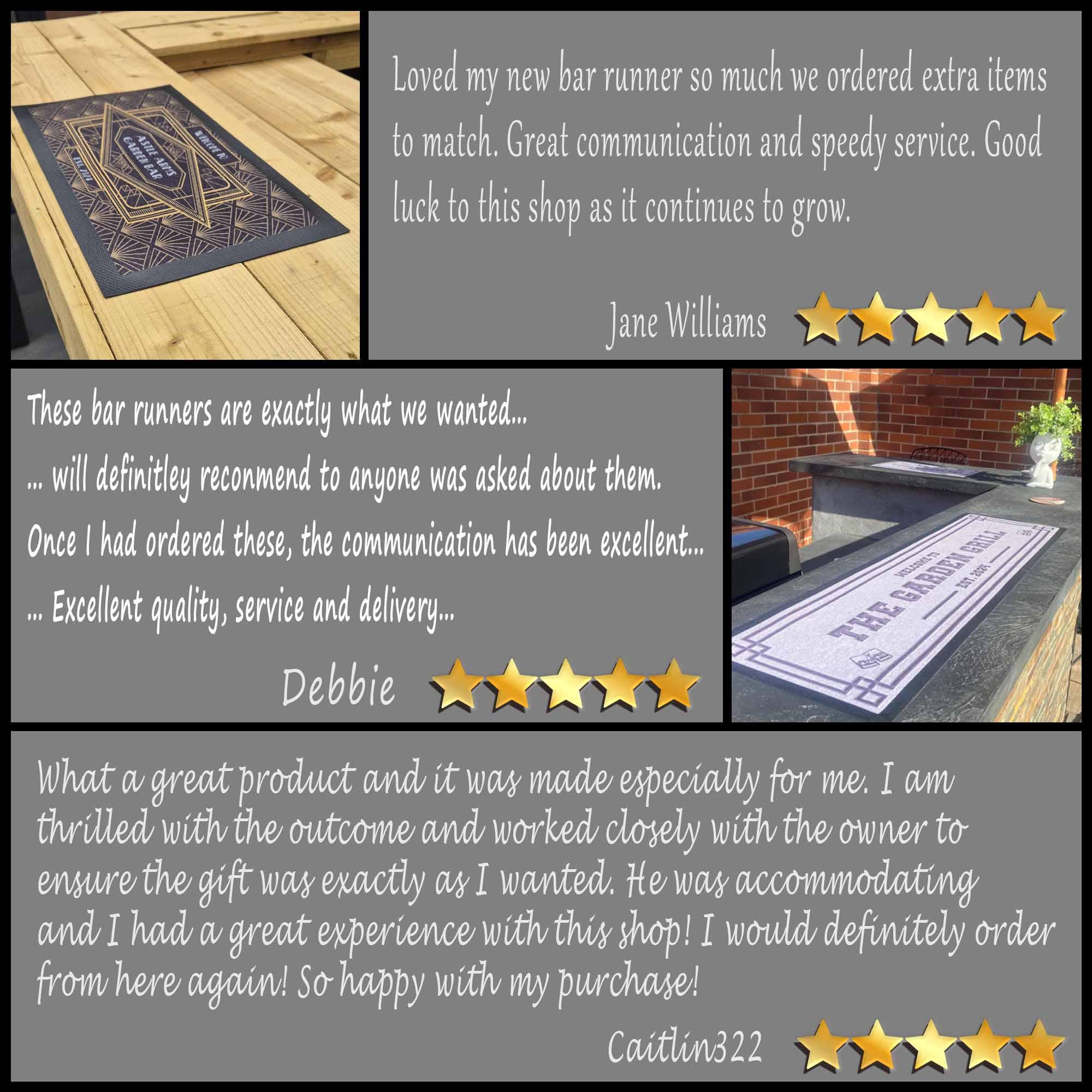 Custom Bar Mat, Bar Runner Personalized With Bar Name & Year, Elegant ...