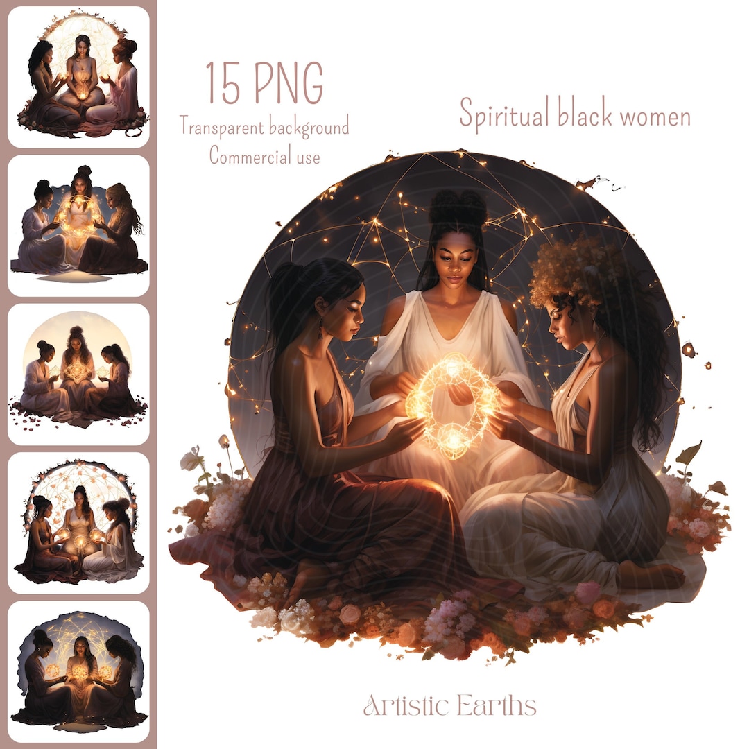 Divine Femenine Clipart, Religious Afro Woman Art, Spiritual Woman ...