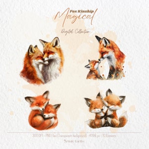 Fox Art, Woodland Animals Png, Watercolor Fox Clipart, Baby Animals ...