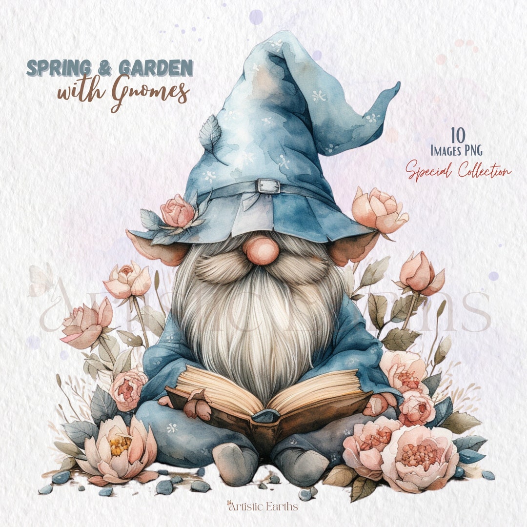 Gnome Clipart, Spring Clip Art, Garden Gnomes, Sublimation Design ...