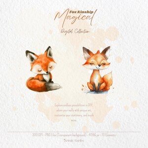 Fox Art, Woodland Animals Png, Watercolor Fox Clipart, Baby Animals ...