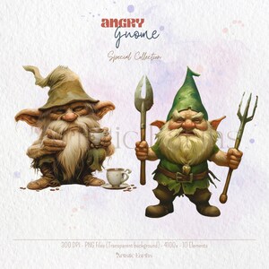 Angry Gnome Png, Gnome Clipart Bundle, Bad Gnomes, Sublimation Design ...