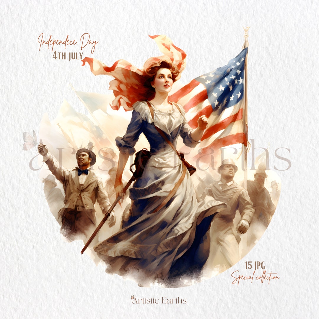 Patriotic American Clipart, Independence Day USA, Digital Desing Bundle ...