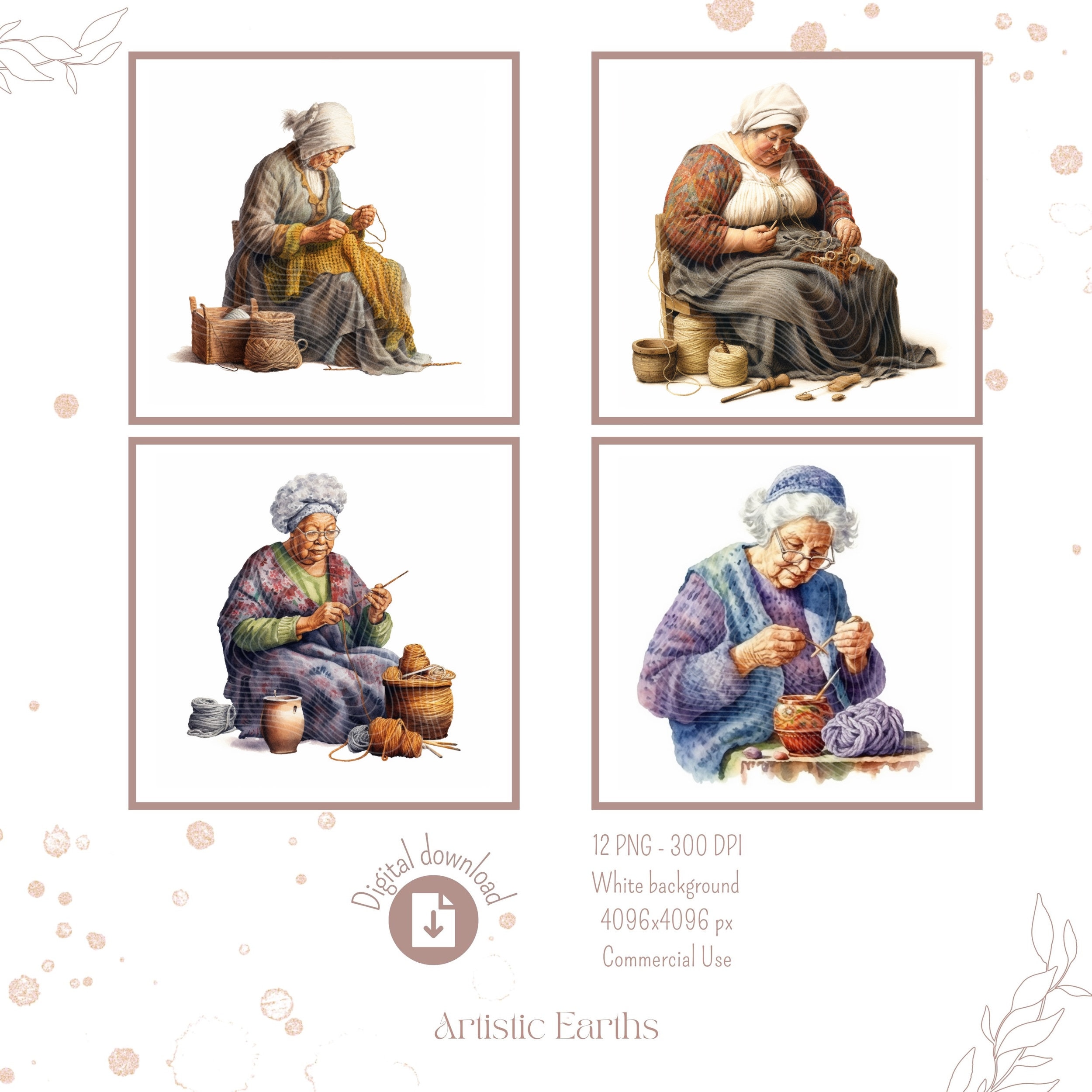Old Weaver Woman Clipart Weavers Day Art Illustrations - Etsy