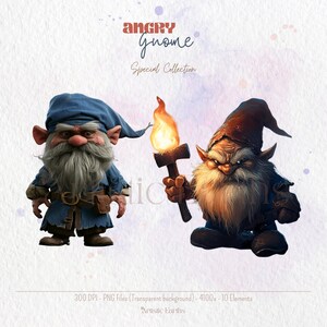 Angry Gnome Png, Gnome Clipart Bundle, Bad Gnomes, Sublimation Design, Garden Clipart, Gnome ...