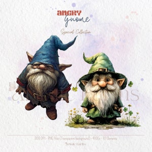 Angry Gnome Png, Gnome Clipart Bundle, Bad Gnomes, Sublimation Design ...