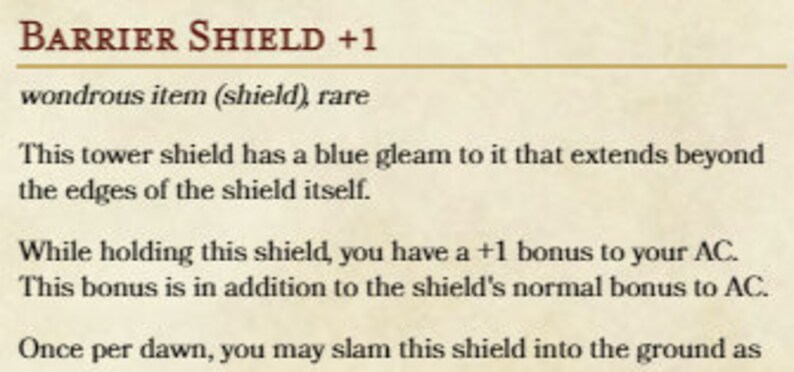 5e Magic Items: Armor and Shields - Etsy