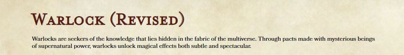 5e Warlock (revised) - Etsy