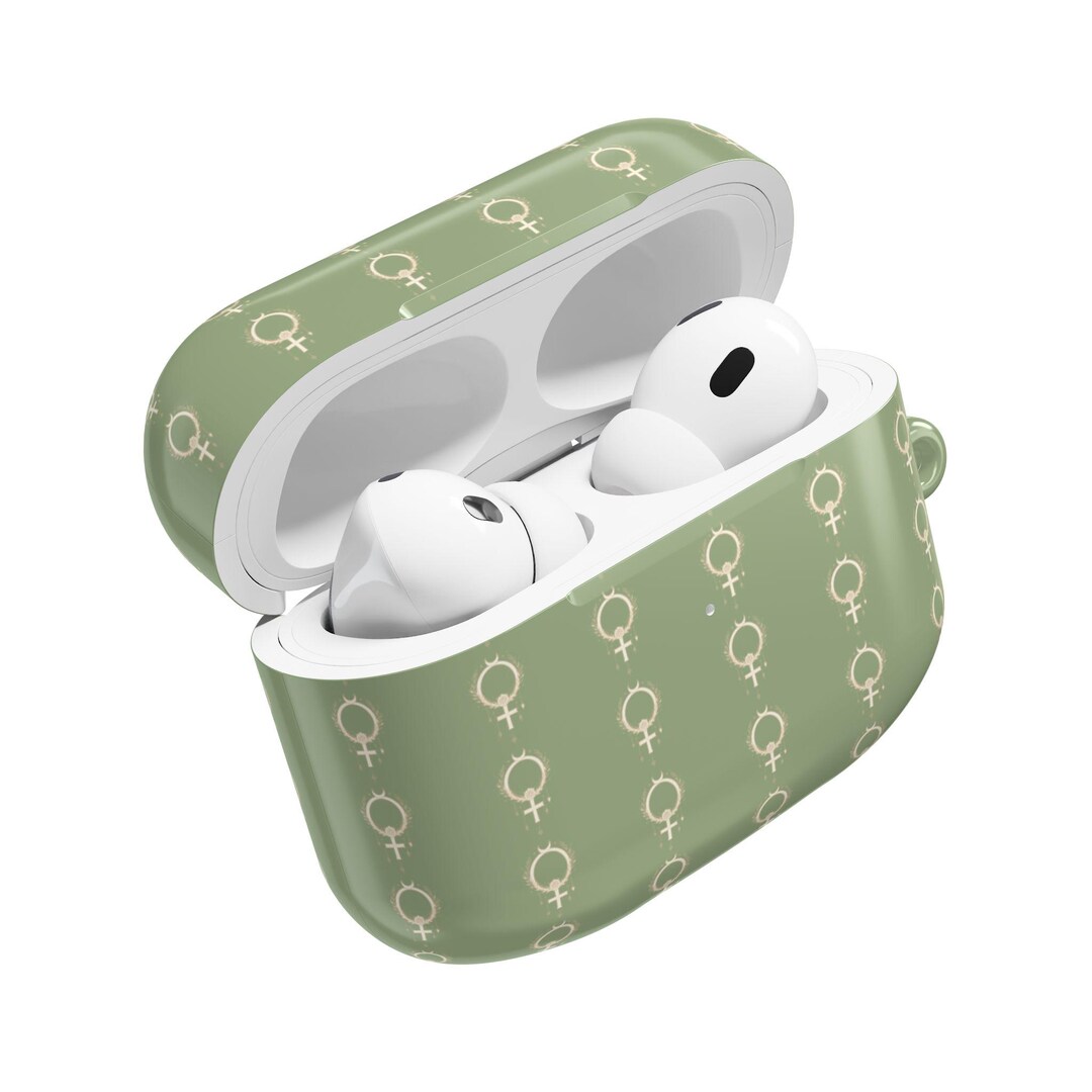 AirPod Case Sage Green With Venus Pattern | Protective Glossy Cover ...