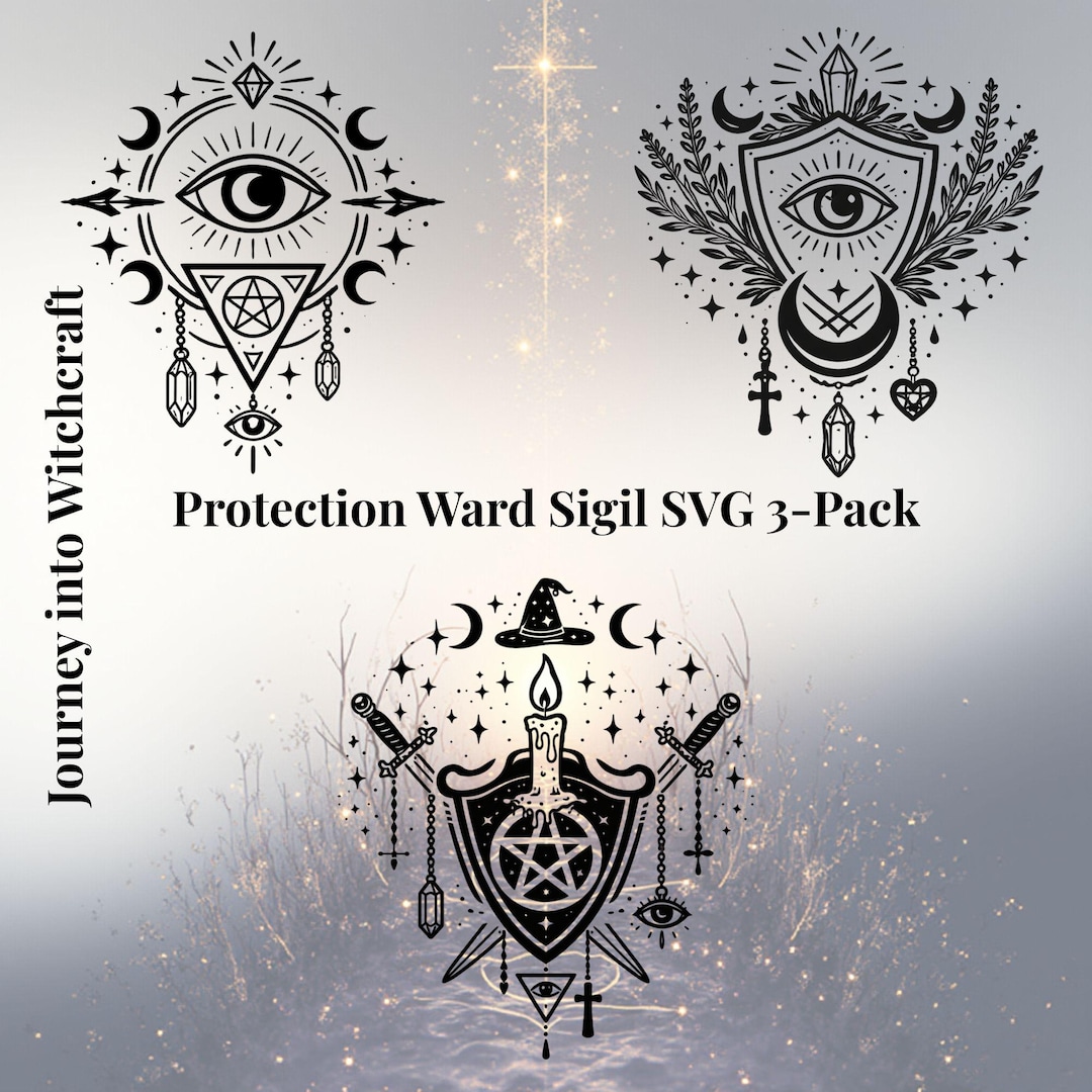 Protection Ward Sigil SVG Pack | Spiritual Protection Symbols | Energy ...